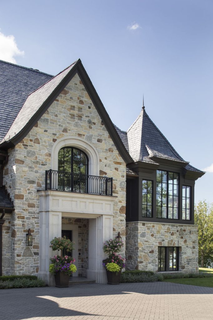 Timeless Castle-Like Stone Mansion with Transitional Architecture