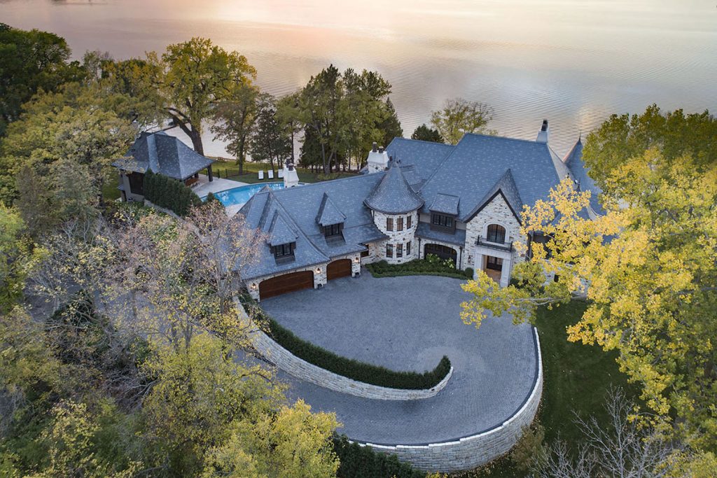 Timeless Castle-Like Stone Mansion with Transitional Architecture