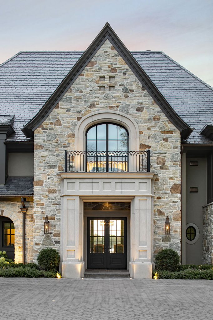 Timeless Castle-Like Stone Mansion with Transitional Architecture