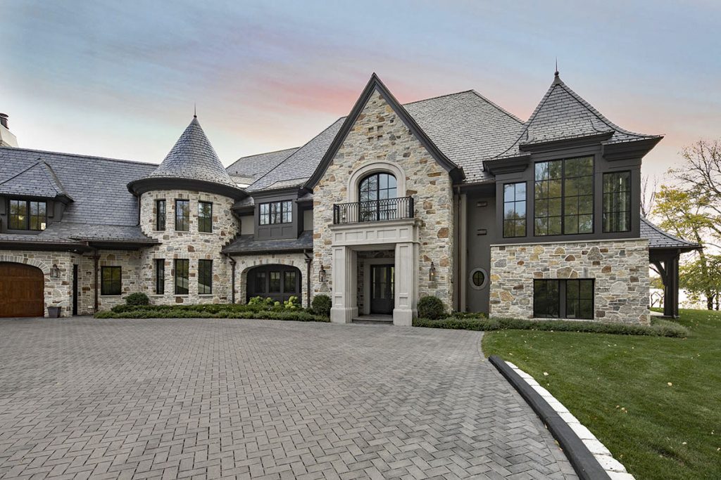 Timeless Castle-Like Stone Mansion with Transitional Architecture