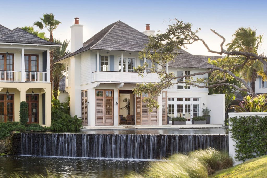 British Colonial Style House in Florida with Courtyard Pool