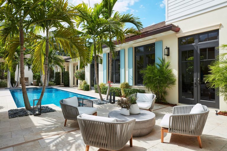 Colonial West Indies-Style Beach Estate with Pool Courtyard