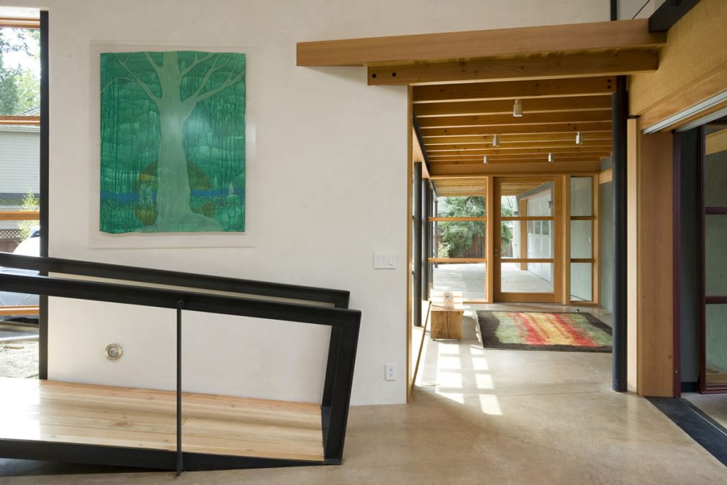 Modern Industrial Suburban House in Seattle with Curved Roof