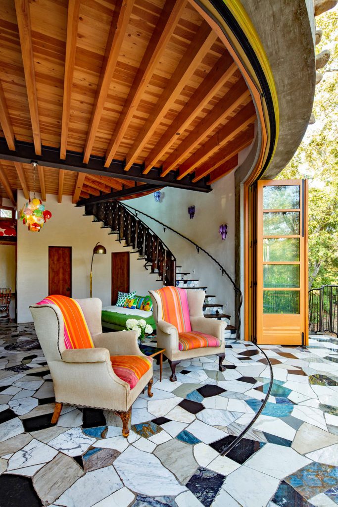 Round Stone Tower House with Modern Rustic Charm