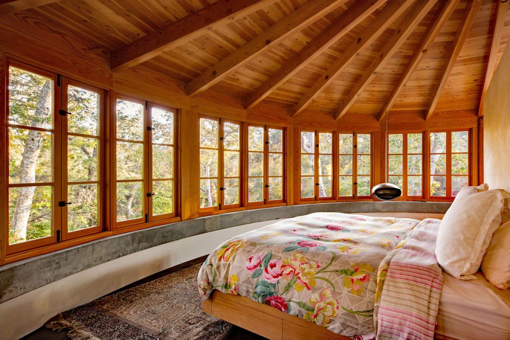 Round Stone Tower House with Modern Rustic Charm