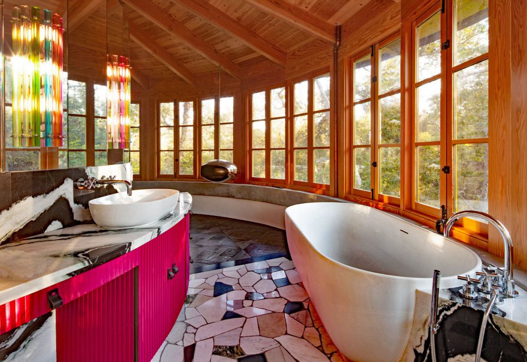 Round Stone Tower House with Modern Rustic Charm