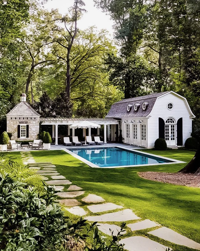 Timeless New England Dutch Colonial Home with Pool House